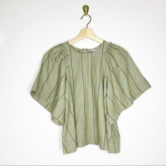 Current Air | Tops | Current Air Striped Embroidered Blouse | Poshmark
